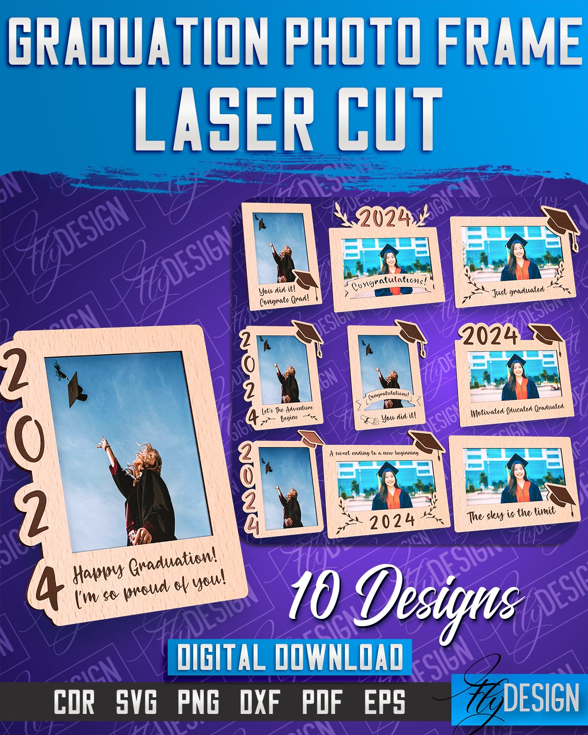 Graduation Photo Frame Laser Cut SVG|Senior 2024 Graduation