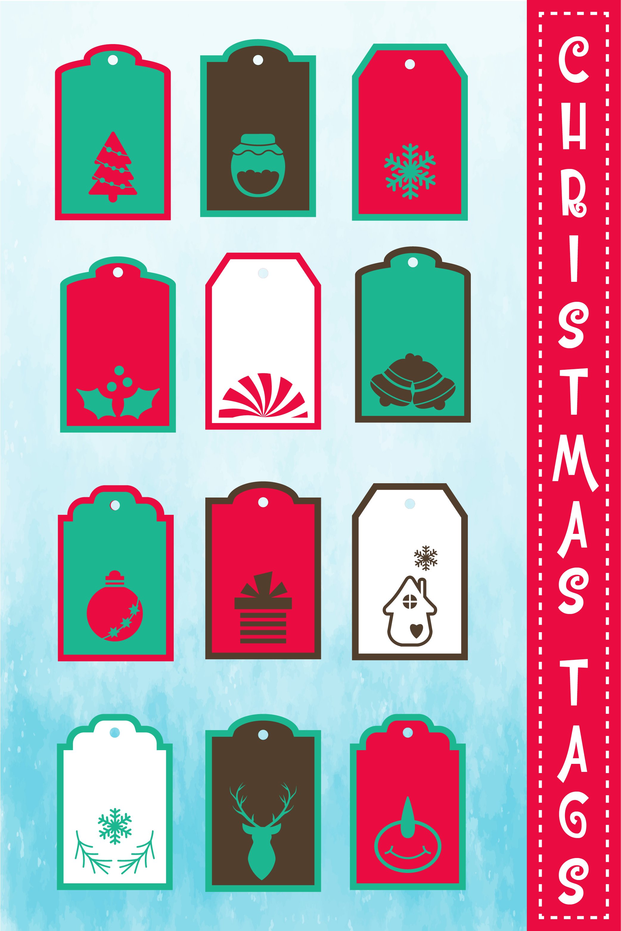 Christmas Gift Tag SVG Bundle. Christmas Gift Label SVG