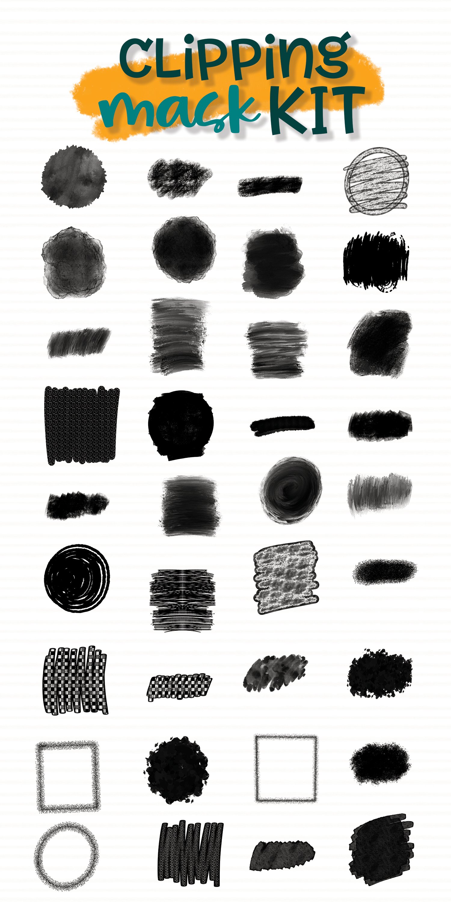 Clipping Mask PNG Bundle of 40 High Quality PNGs