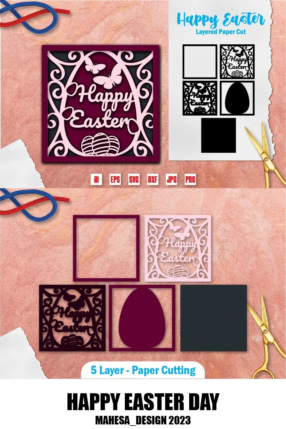 Happy Easter - Layer Paper Cut
