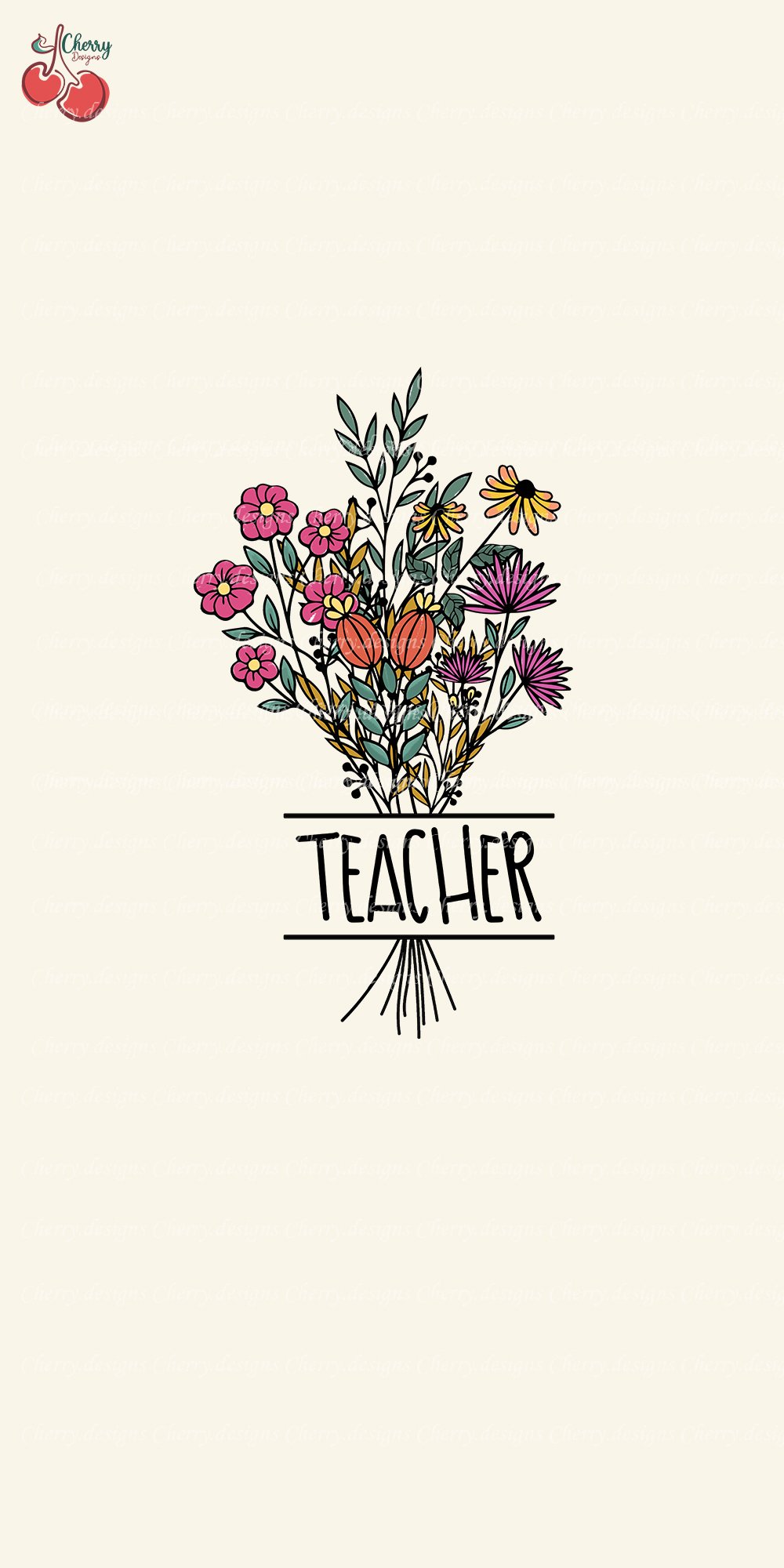 Floral Teacher PNG, Teacher Wildflower PNG, Back To School