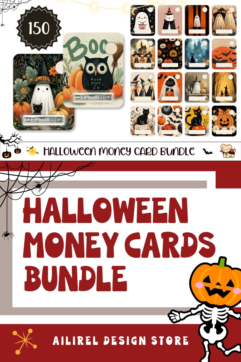 Printable Halloween Money Card Bundle, Halloween Bundle