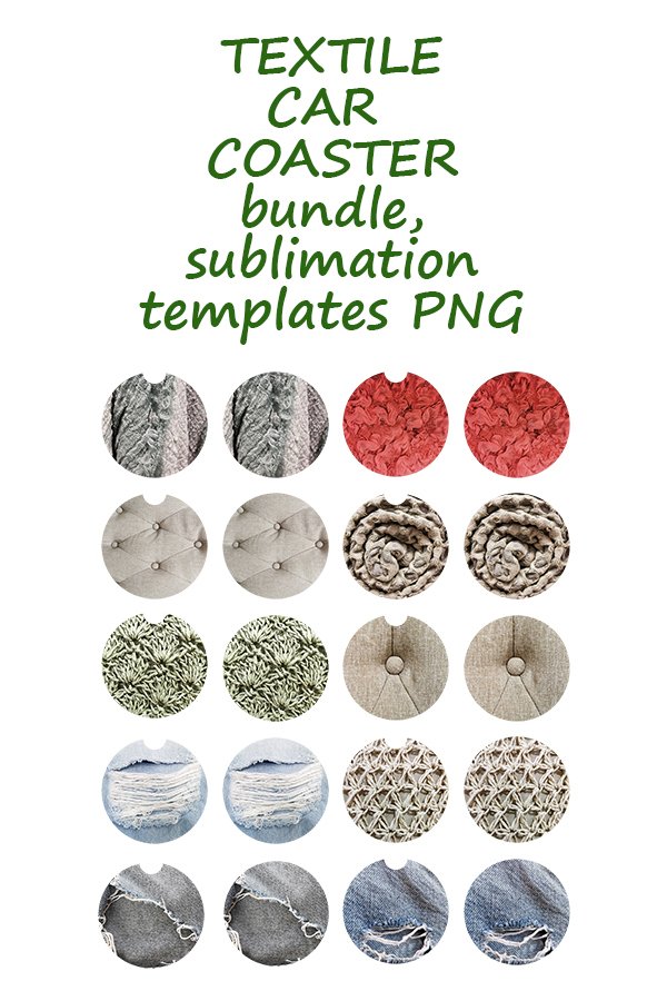 Car Coaster Textil Sublimation Template Bundle