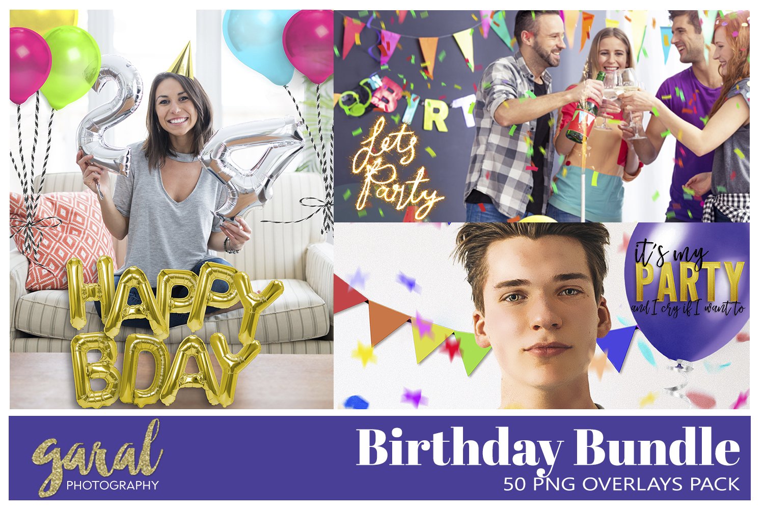 BIRTHDAY Digital Overlays Bundle