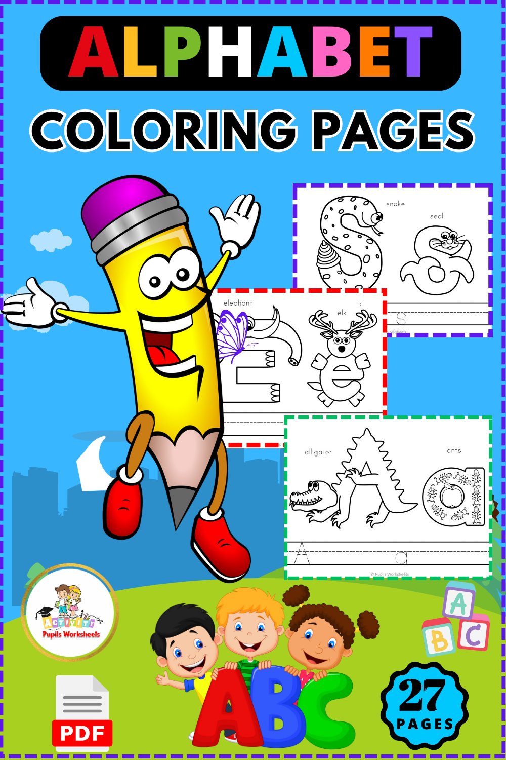 Alphabet Coloring Pages I Alphabet Letter Tracing & Coloring