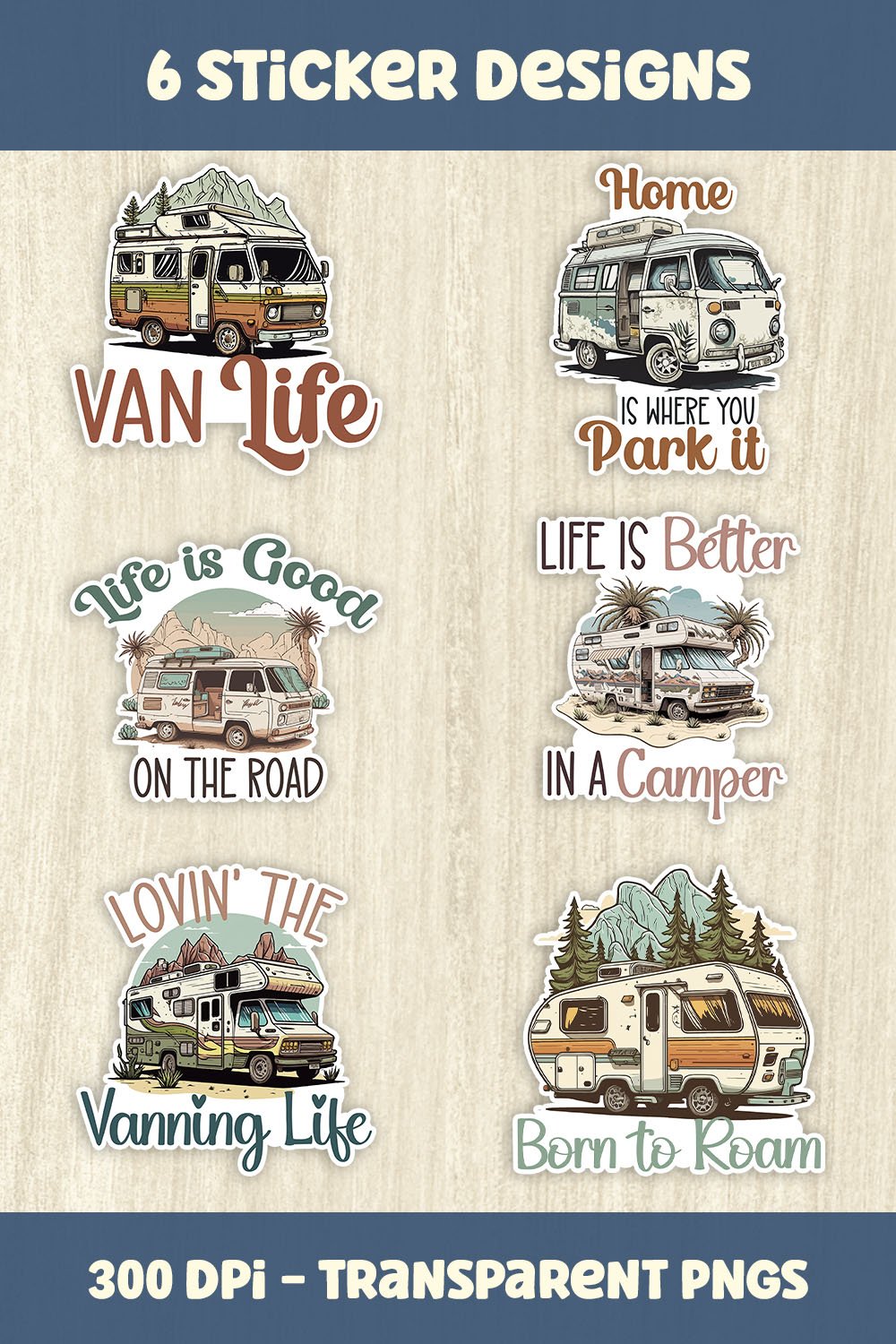 Camper van sticker bundle