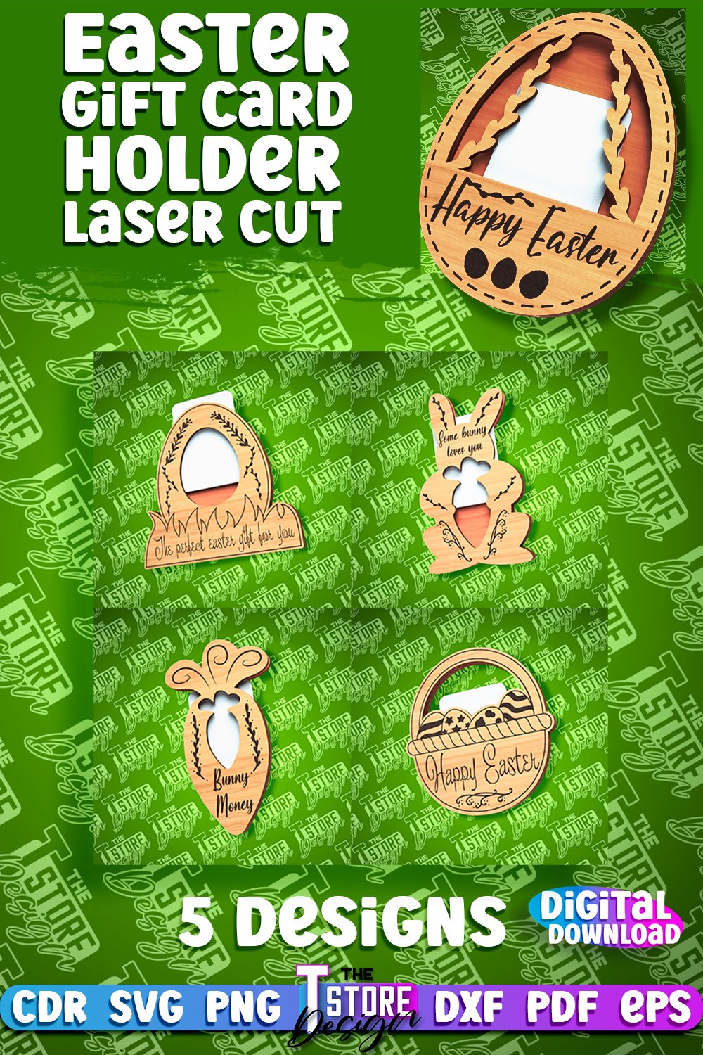 Easter Gift Card Holder Laser Cut | Happy Easter (3173298)