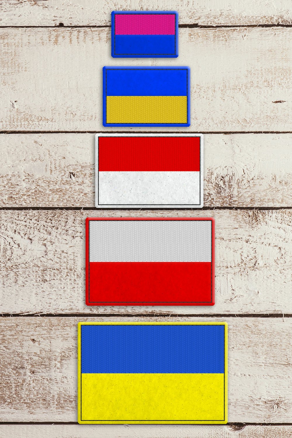 2 Color Horizontal Stripe Flag Feltie Applique Embroidery