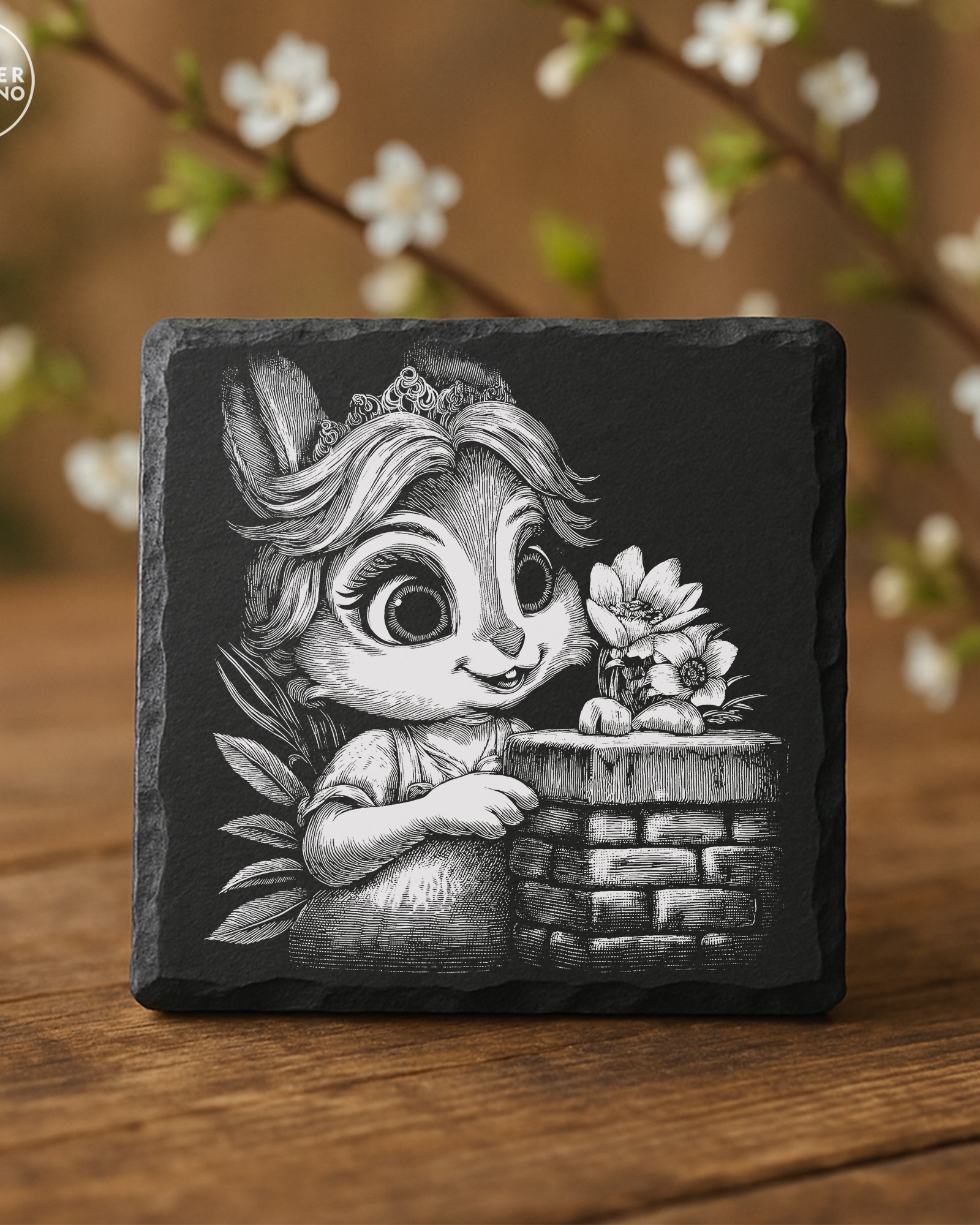 9 Cute Spring Easter Bunny Slate Coaster Engraving Designs
