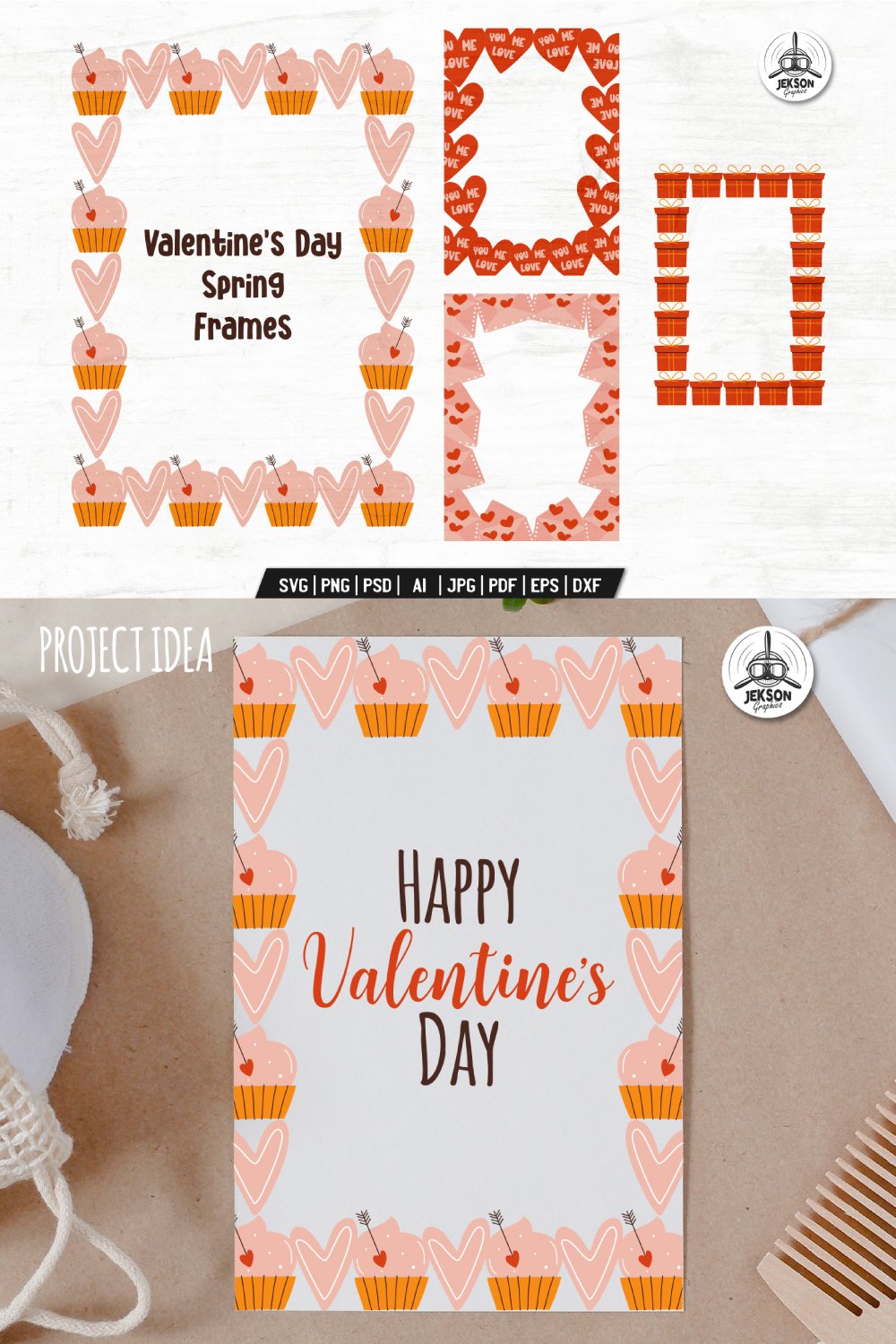 Valentines Day Card Frames | Valentine Printable Frame SVG