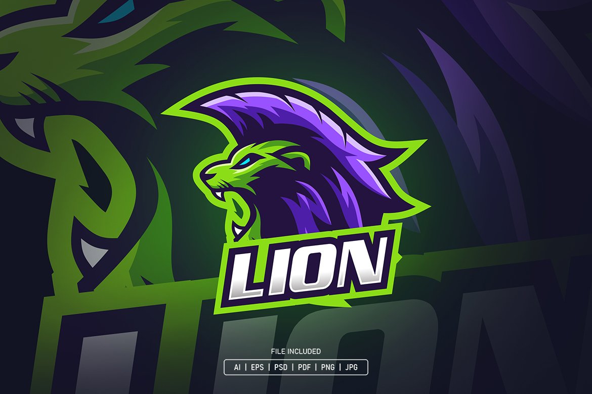 lion punk mascot logo