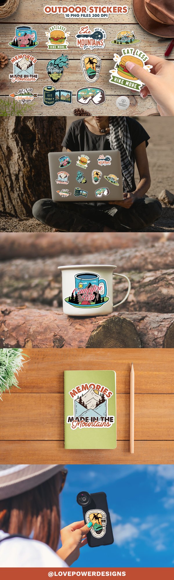 Outdoor Stickers Bundle | Adventure Stickers | (1082876)