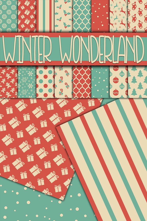 Winter Wonderland Christmas Digital Paper (43992)
