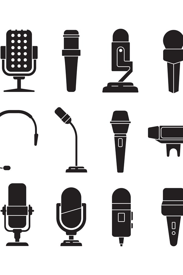 Microphone icon. Sound record studio music speech recorder i