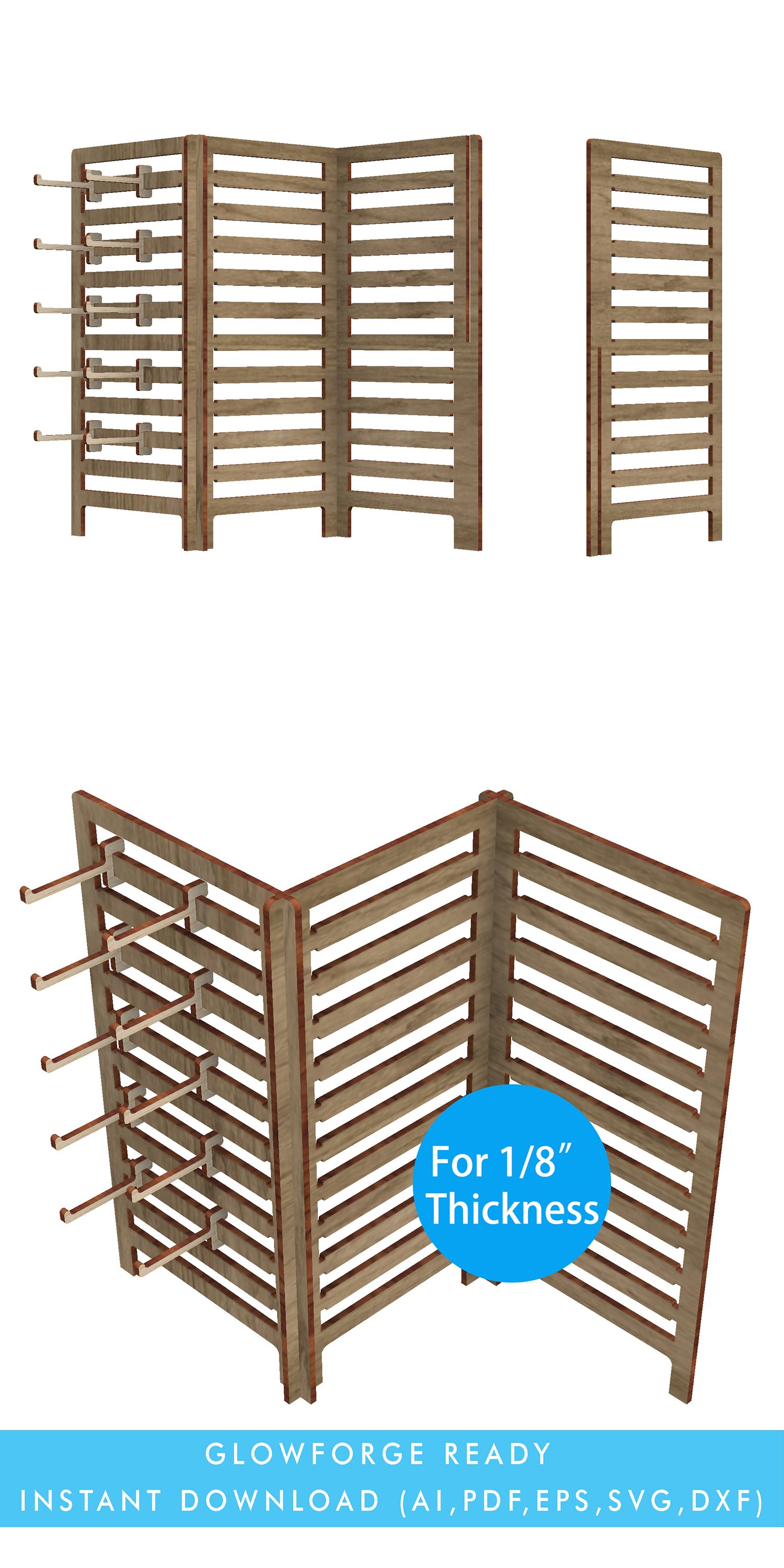 Ornament display stand Infinite Extendable, glowforge ready