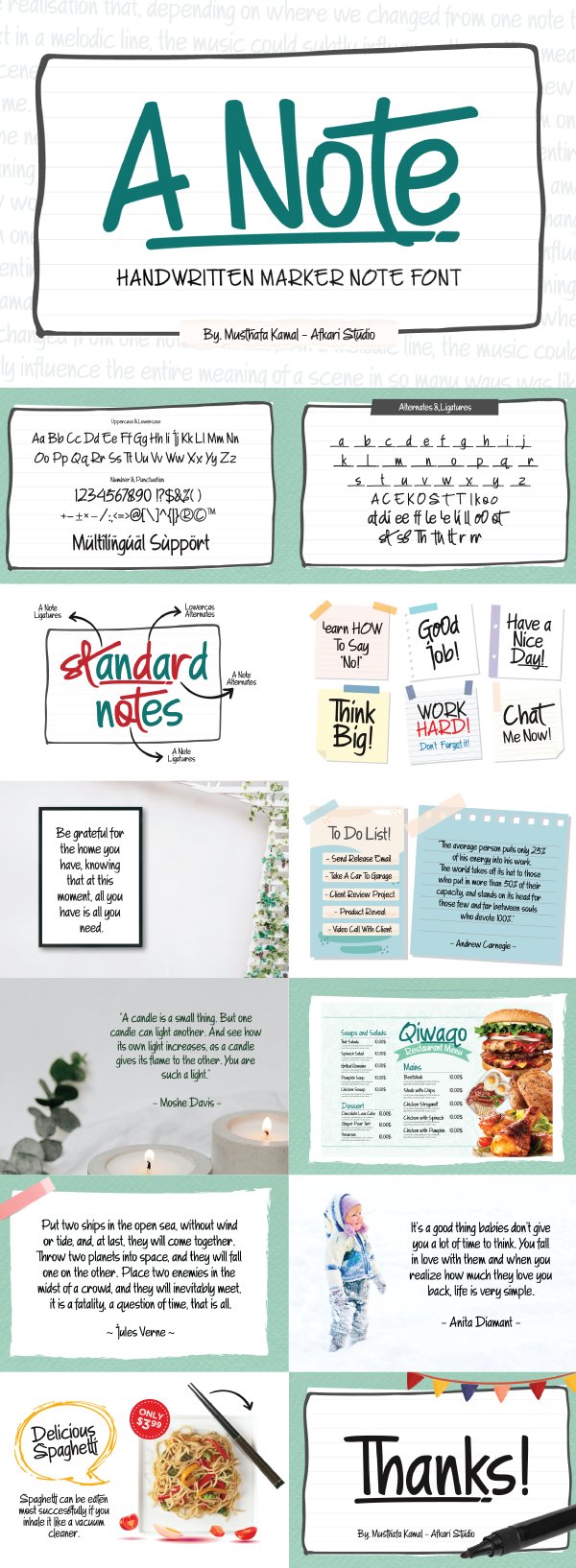 A Note - Handwritten Marker Note Font (1670513)