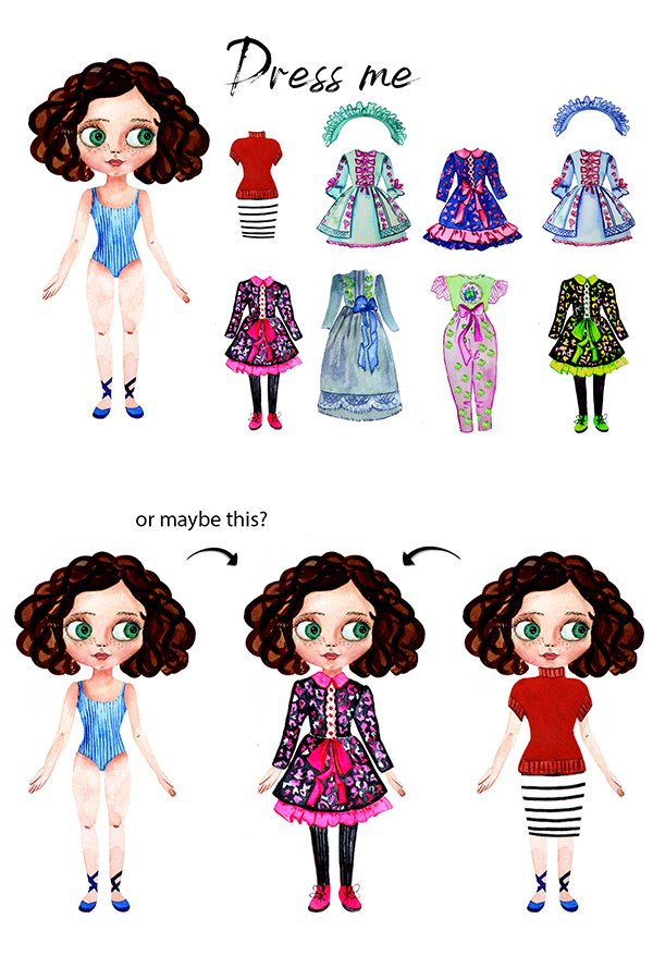 Paper doll with clothes for changes (447386)