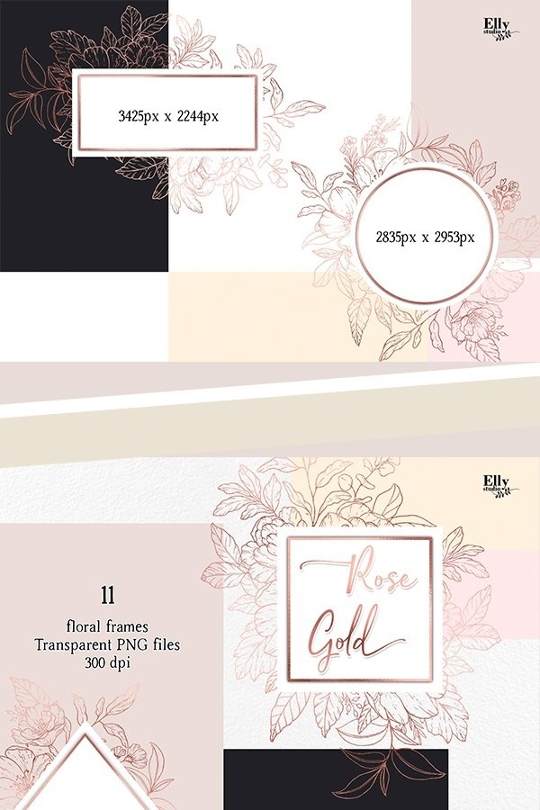 Rose Gold Floral Frames (1288787)