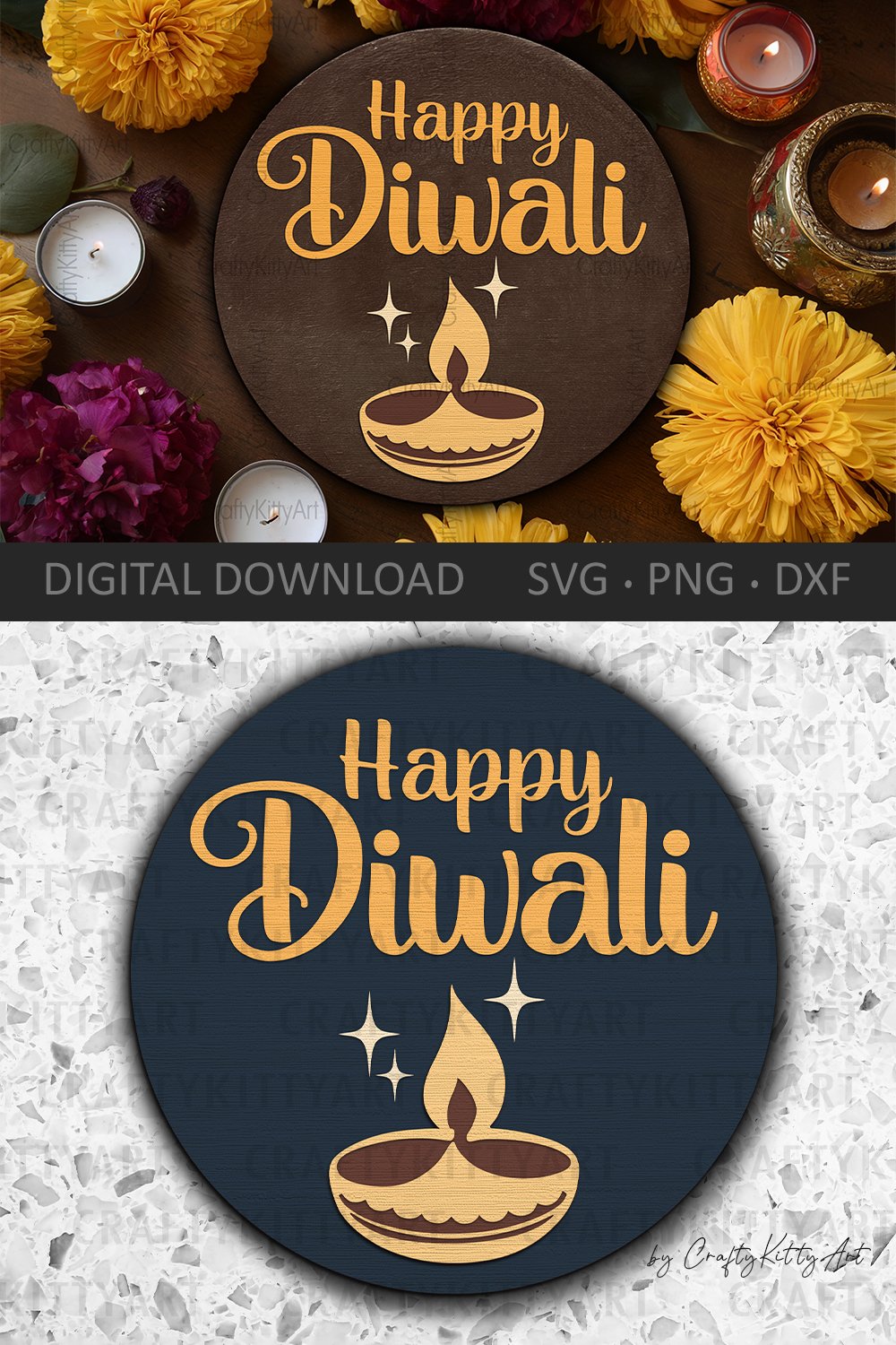 Happy Diwali SVG sign, 3D Diwali door hanger SVG laser ready