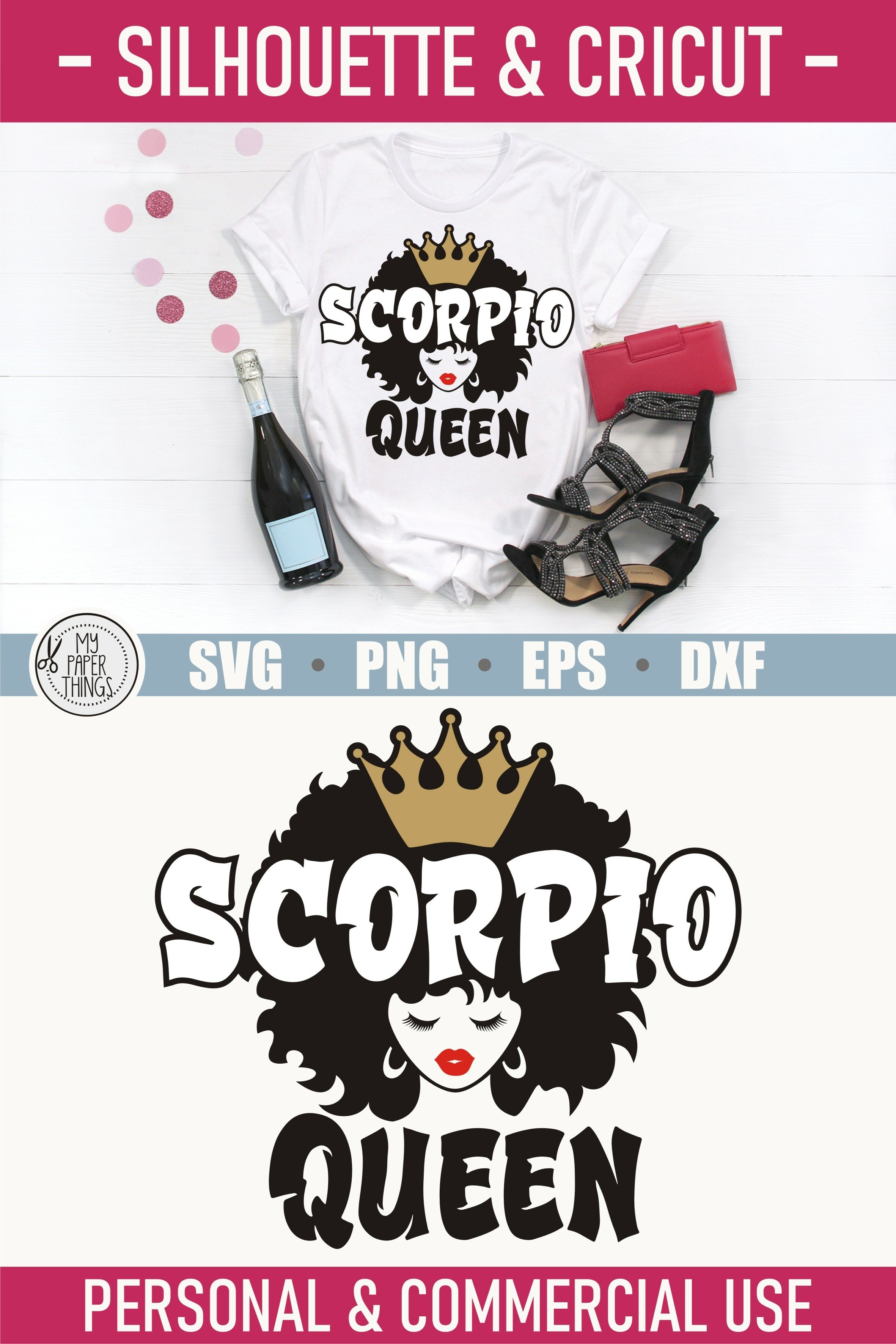 Black Woman Scorpio Zodiac Sign svg cut file