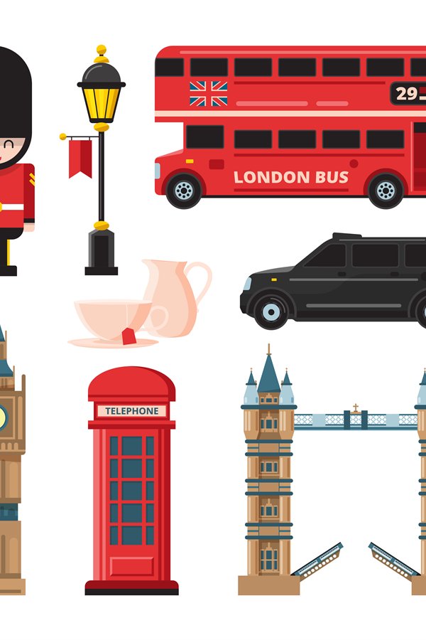 Landmarks and different culture objects of london