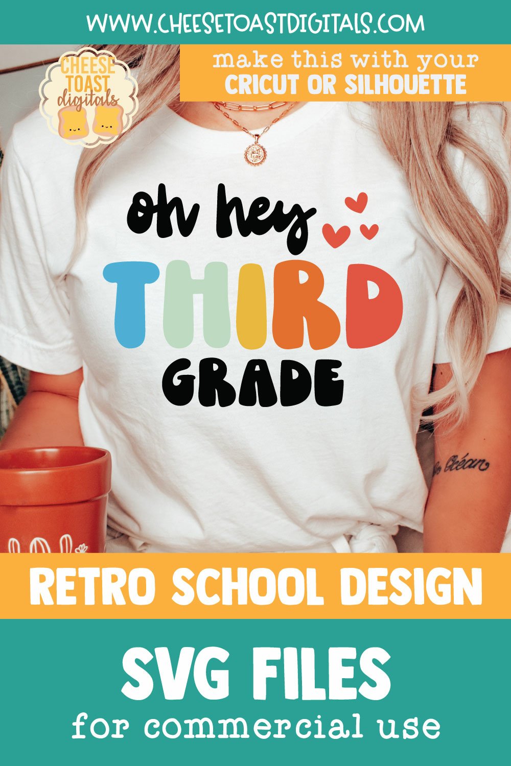 Oh Hey Third Grade SVG | Retro Back To School Shirt Quote