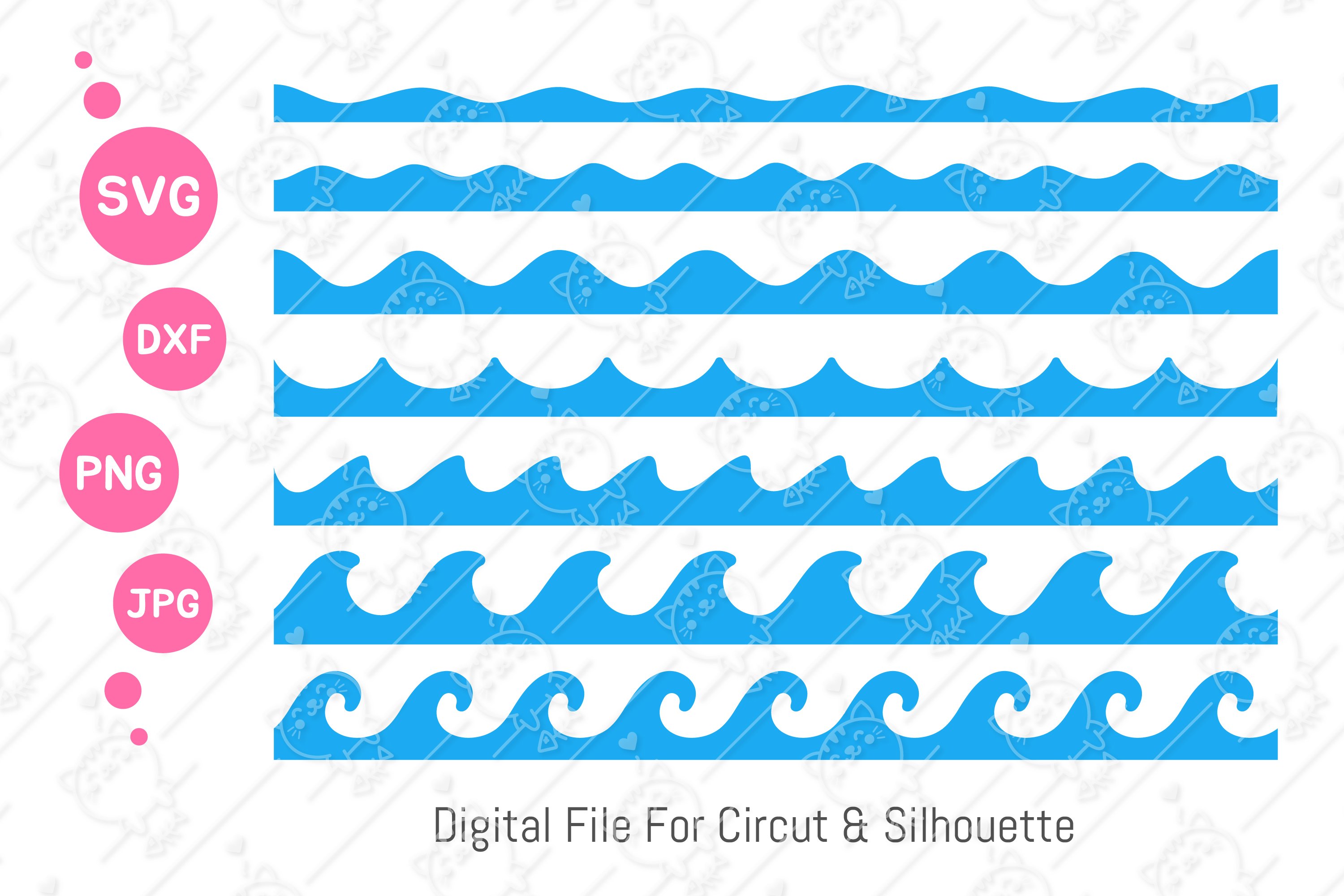 Wave Line Bundle Svg | Summer Ocean svg| png dxf (1330962)