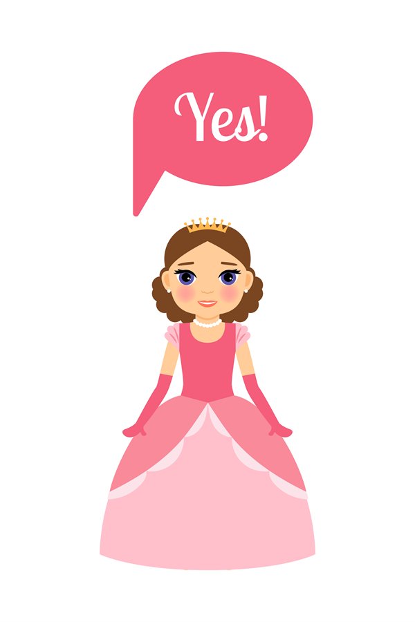 Cute cartoon princess with speech bubble (832677)