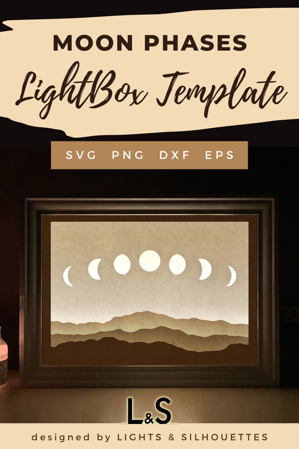 Moon Shadow Box Svg Design | Layered Lightbox