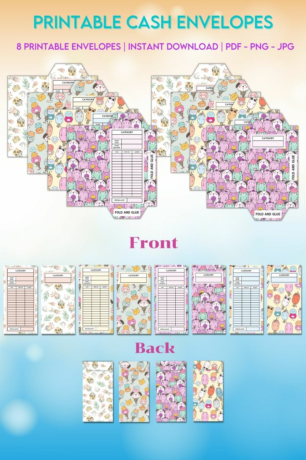 8 Printable Cash Envelopes #1