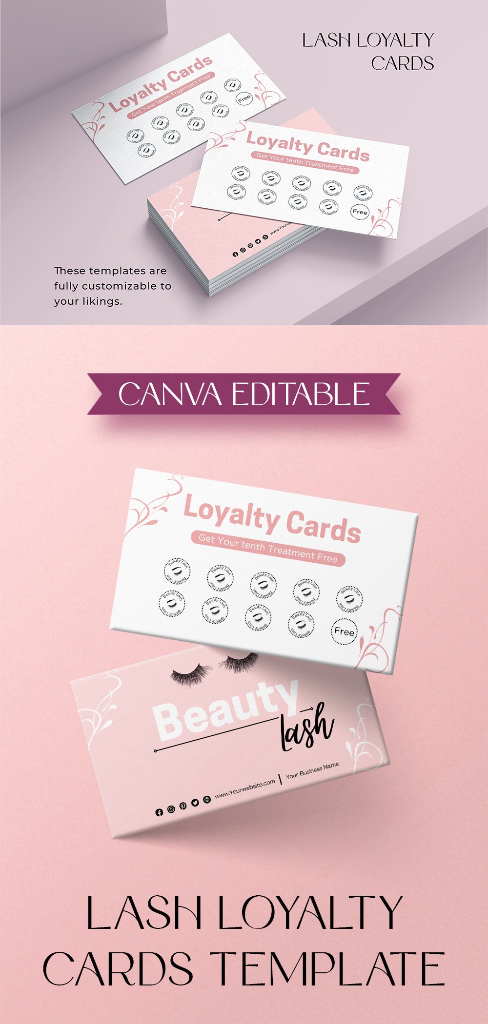 Lash Loyalty Cards Editable Template
