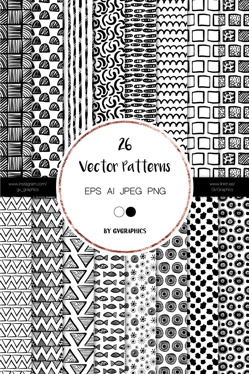 Hand Drawn Modern Doodles Vector Patterns