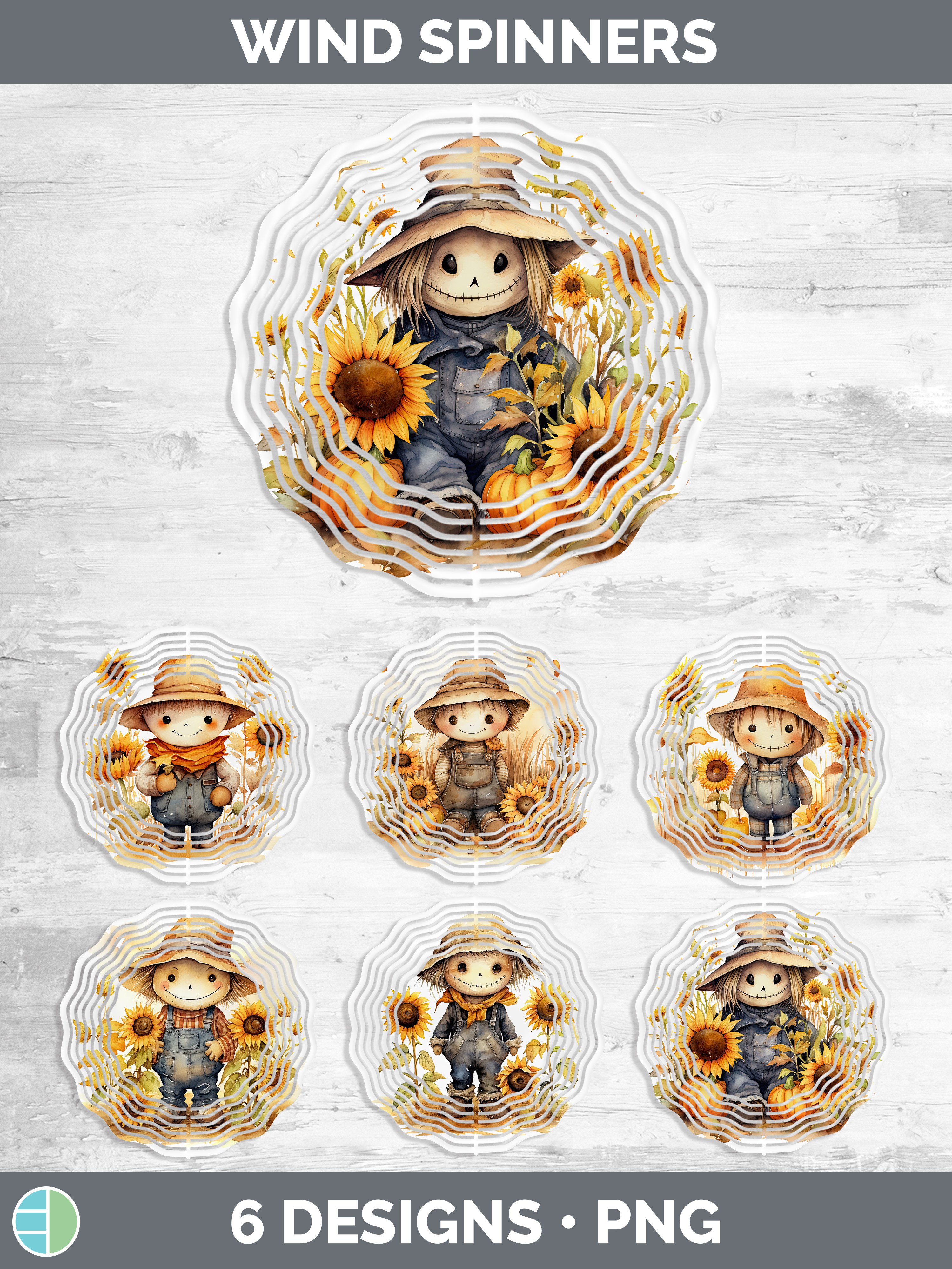 Autumn Scarecrow Wind Spinner | Bundle Spinner Designs