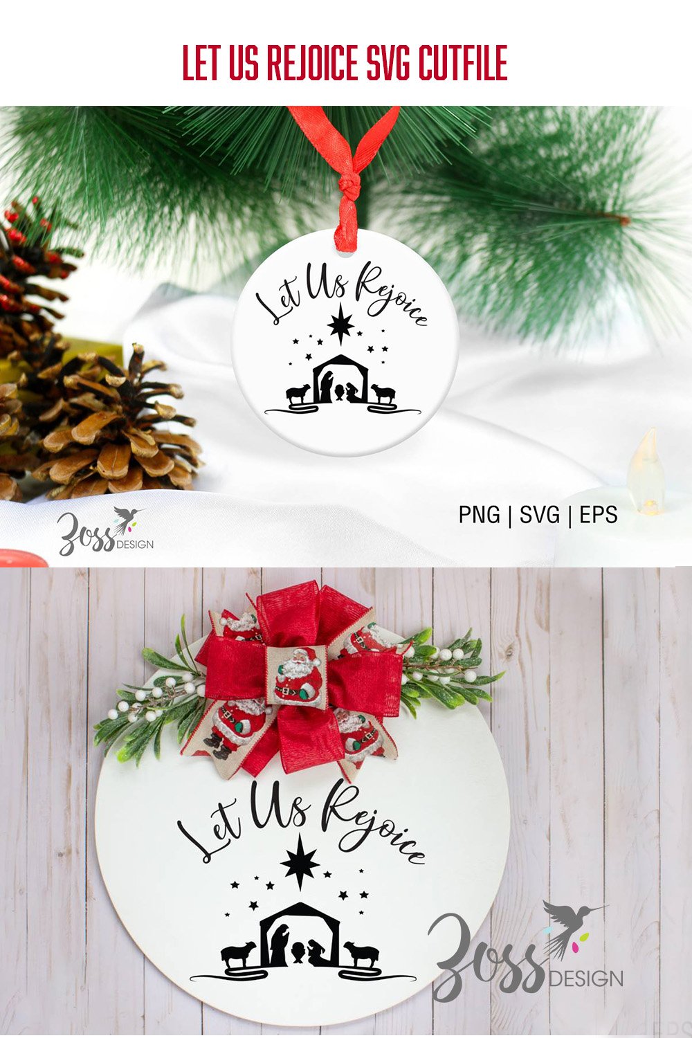 Let us Rejoice SVG cut file for christmas