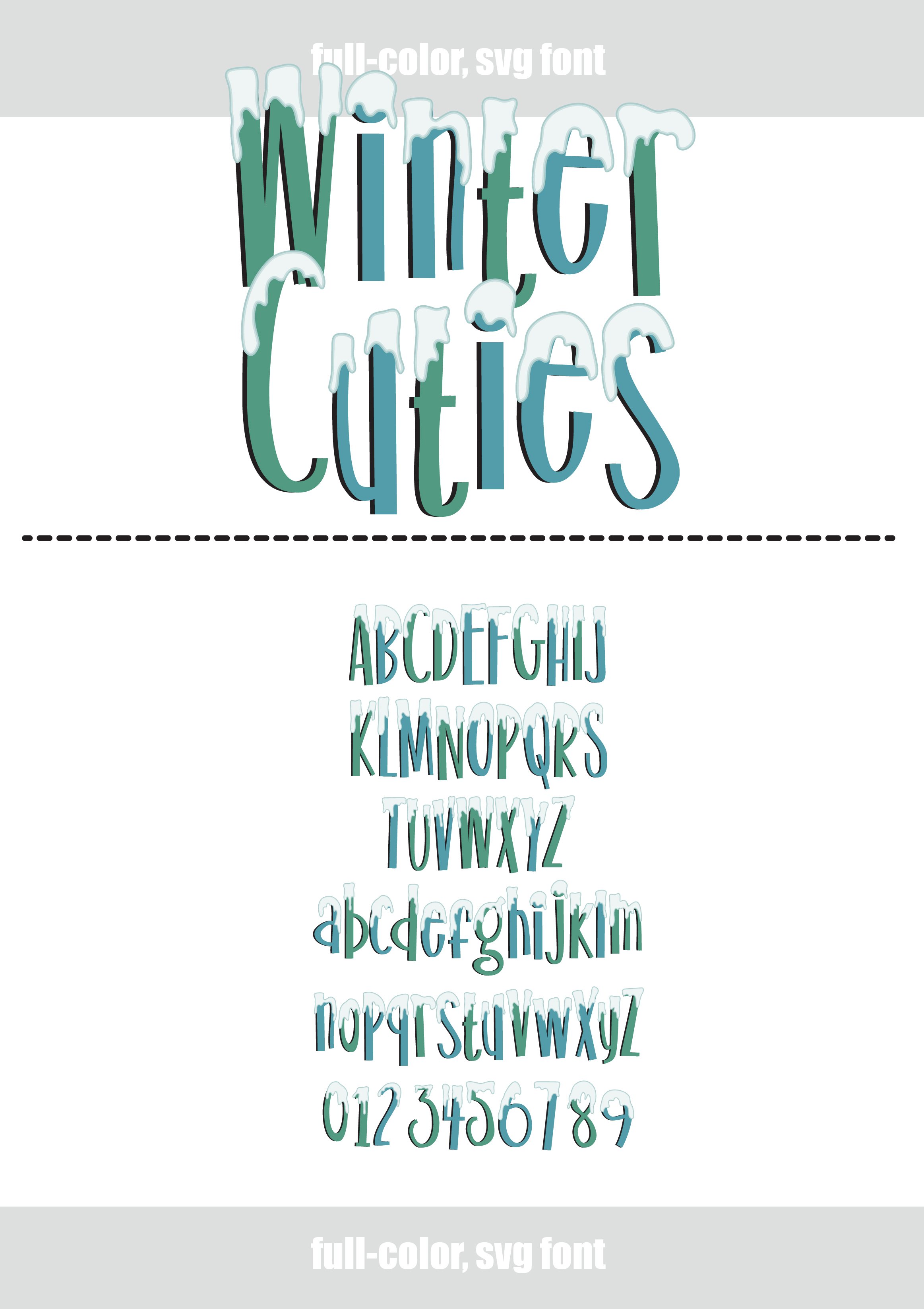 Full Color SVG Font great for Winter or Christmas