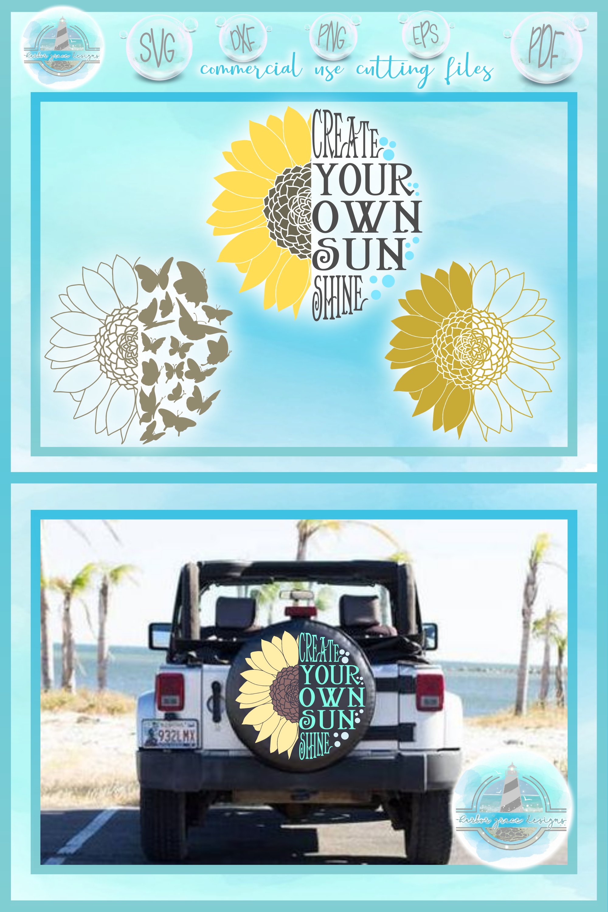 Sunflower Create Your Own Sunshine Round Quote SVG