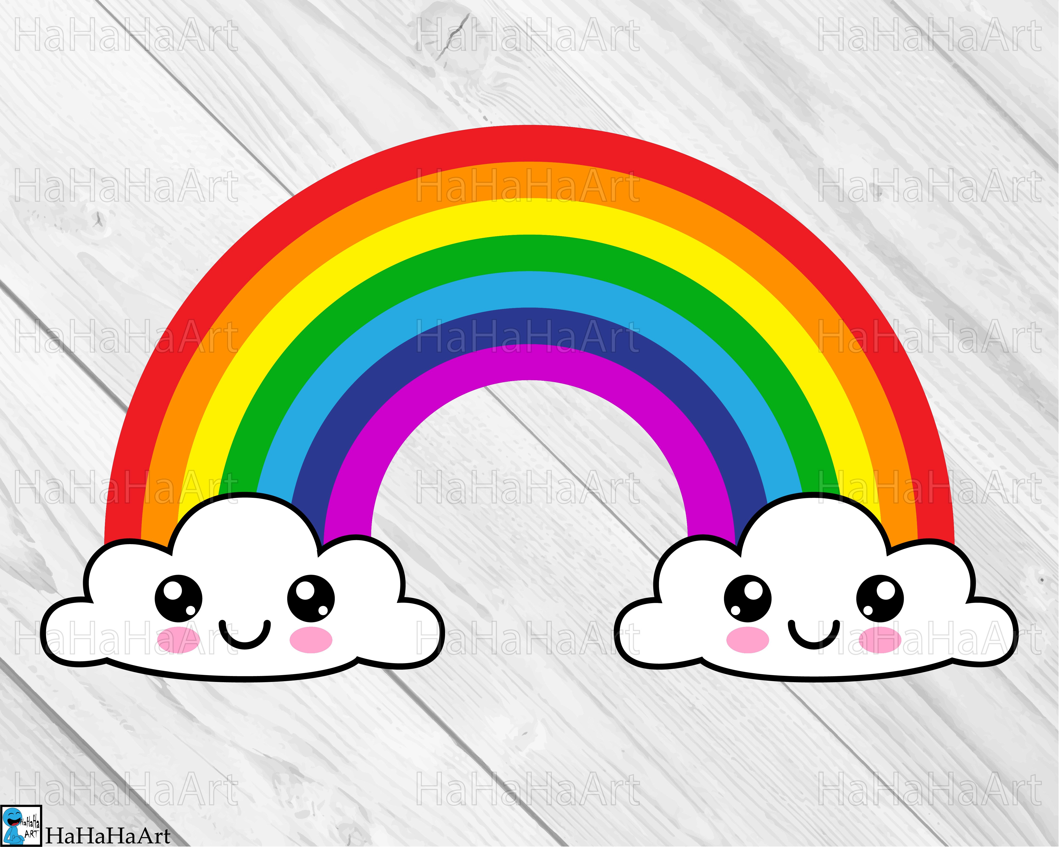 Kawaii Rainbow - Clip art / Cutting Files 1558c