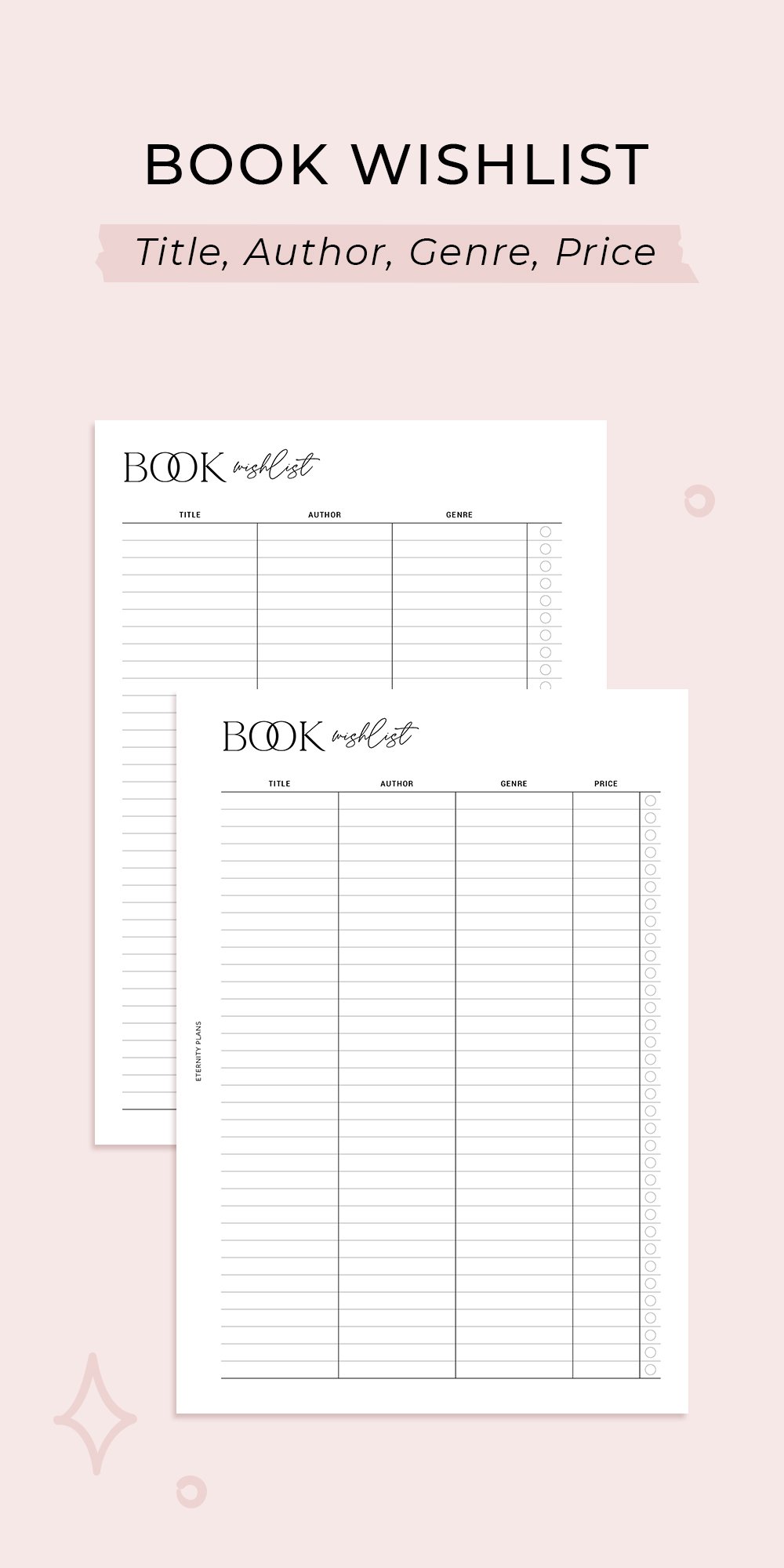 Printable Book Wishlist A5 Size