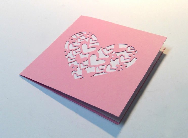 Card heart with hearts Cutting file SVG DXF FCM