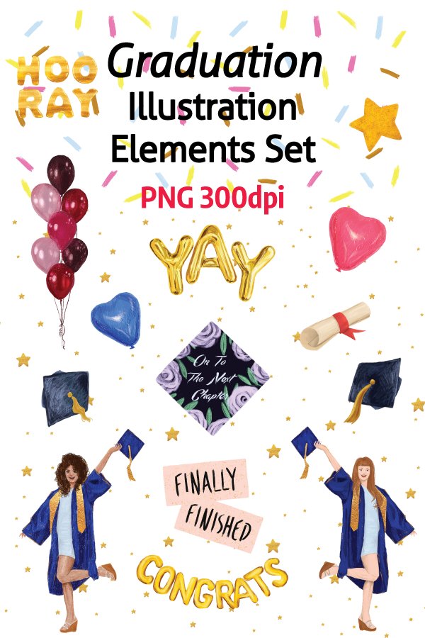 Graduation Digital Illustration Elements High (658334)
