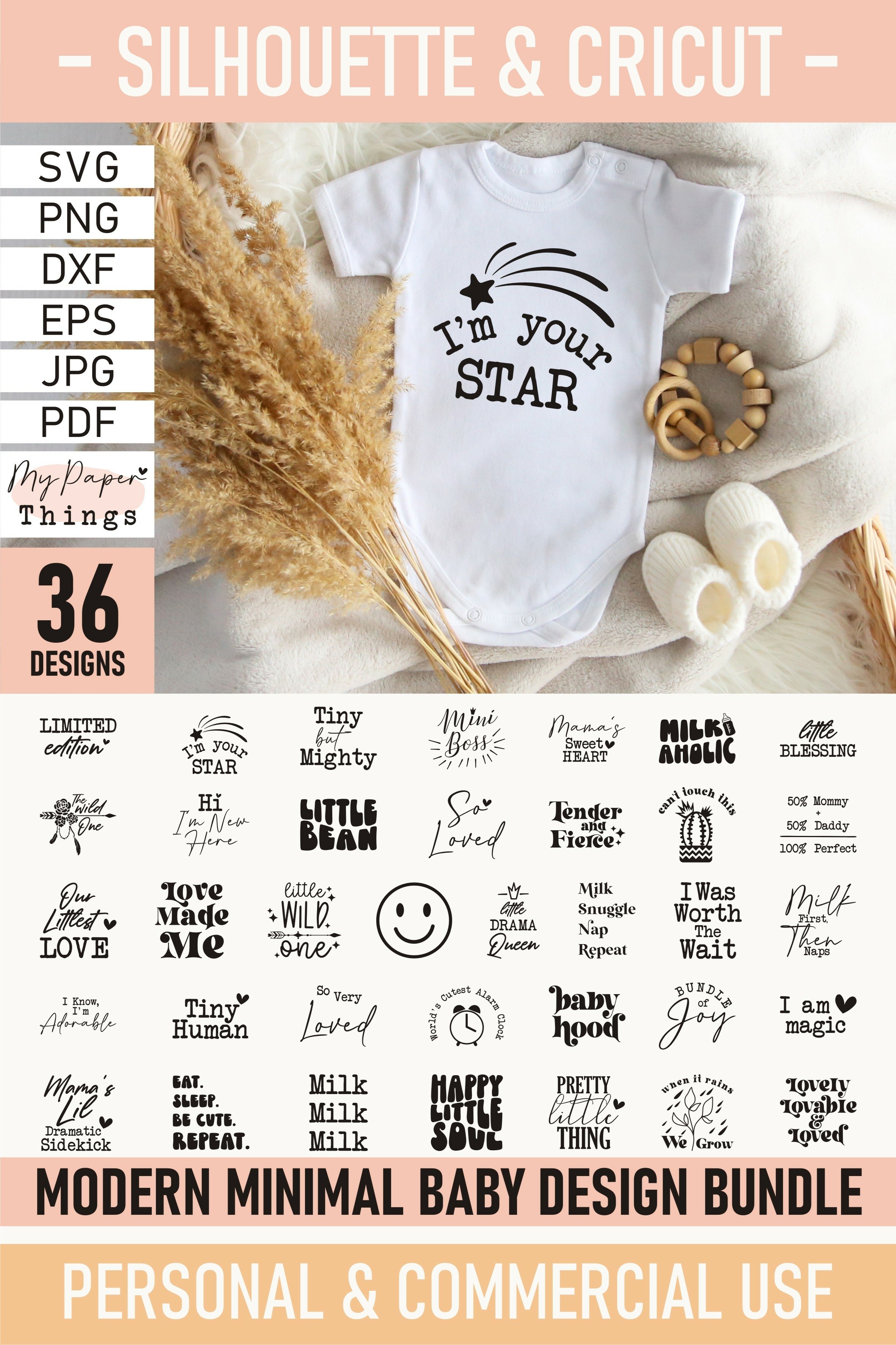 Modern Minimal Baby SVG Design Bundle