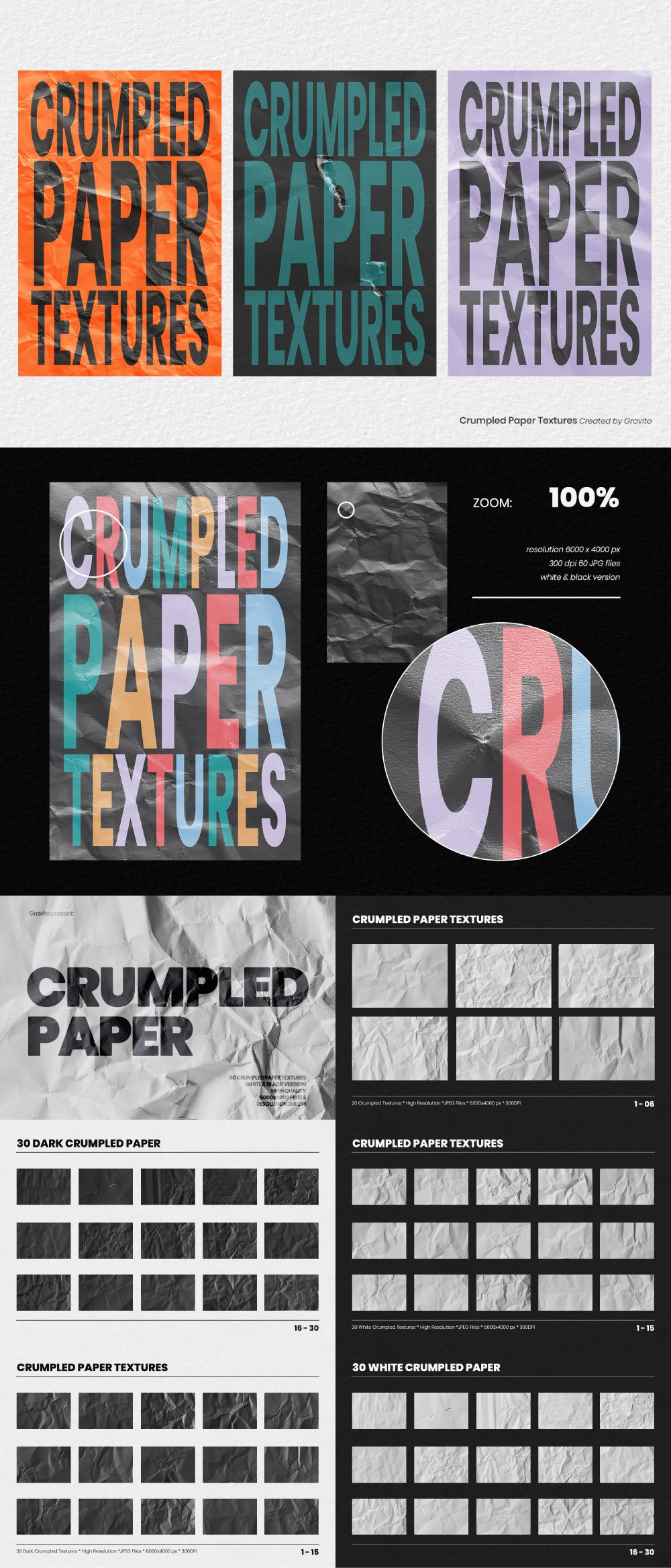 30 Crumpled Paper Textures
