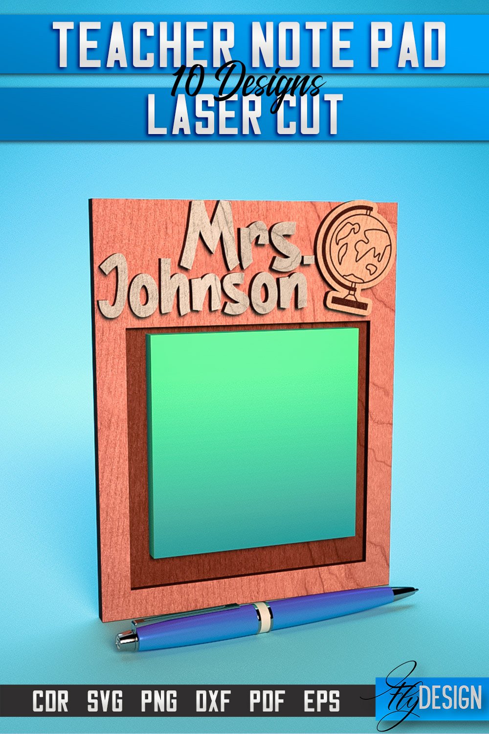 Teacher Note Pad Laser Cut SVG | Customizable (2574471)