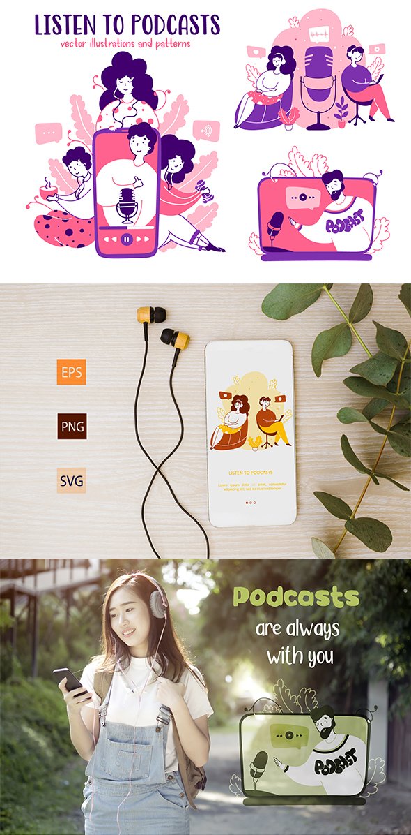 Podcasts - Cartoon Illustrations