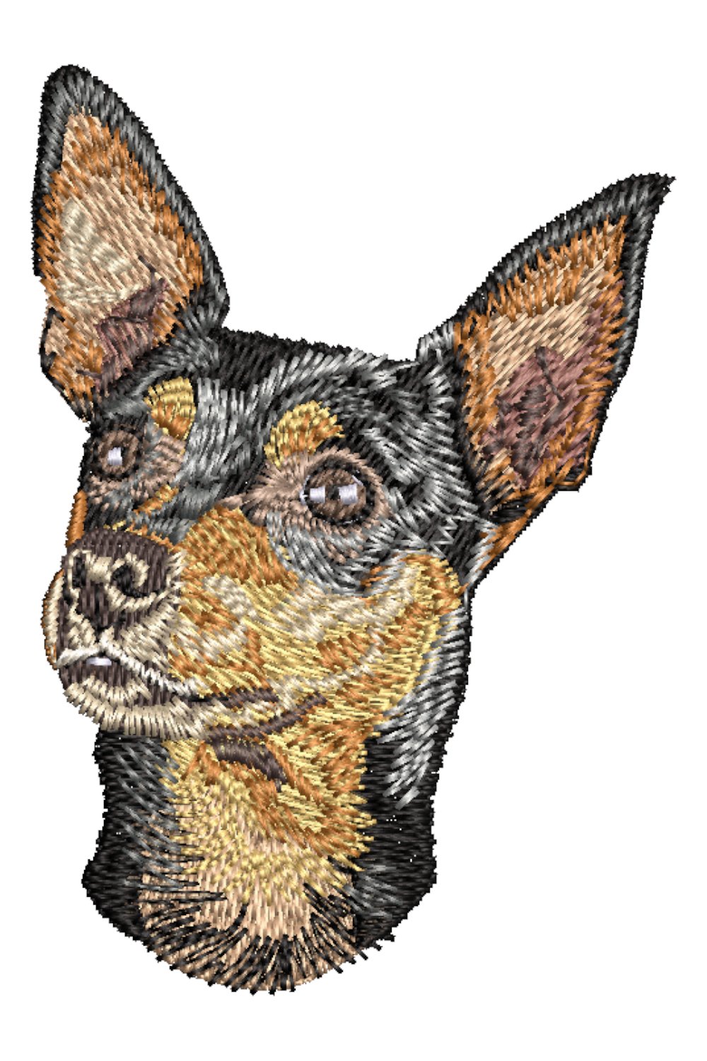 Realistic Miniature Pinscher Machine Embroidery Pattern