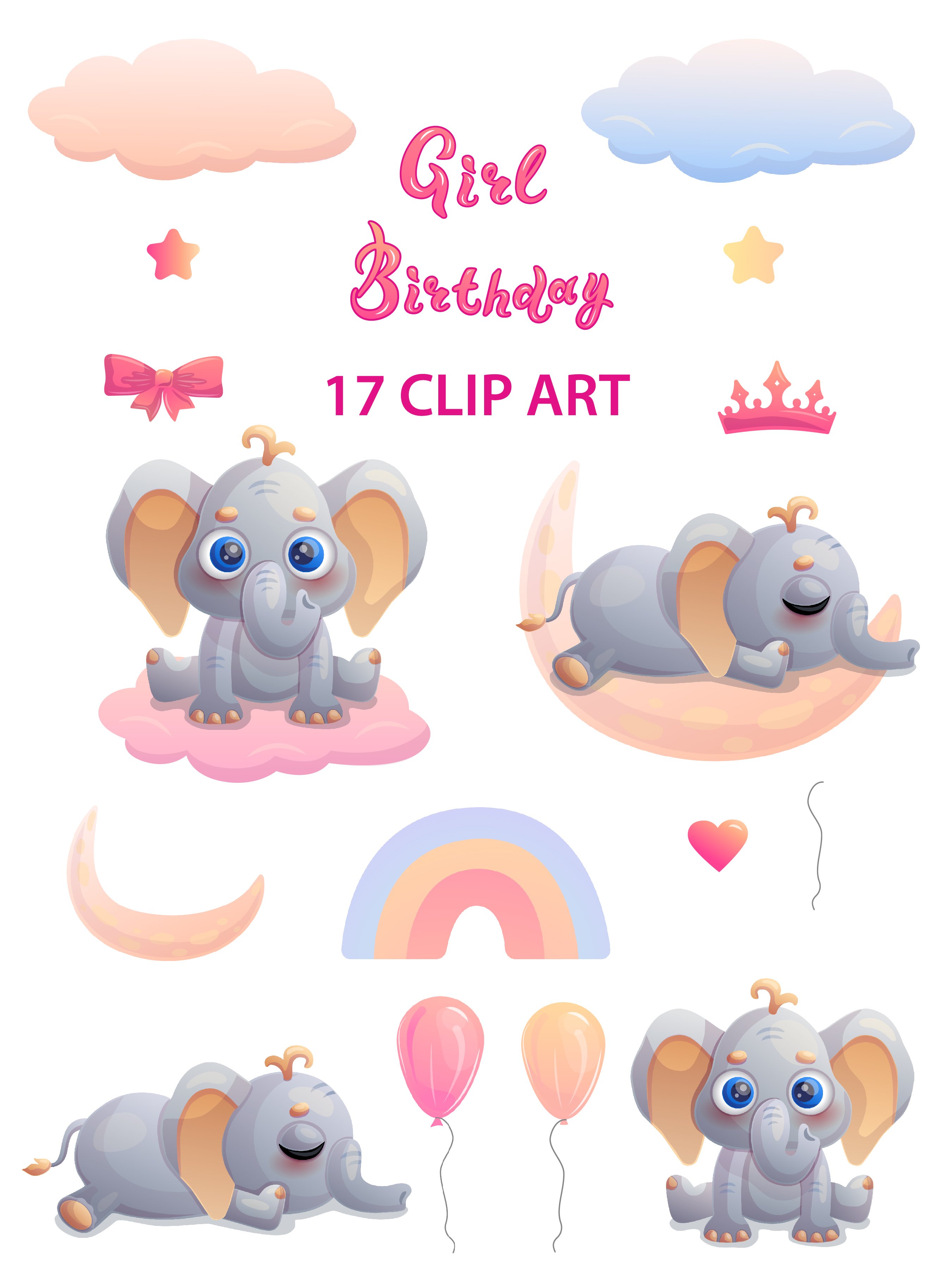 Elephant girl clipart - 17 images. PNG | EPS10 | SVG