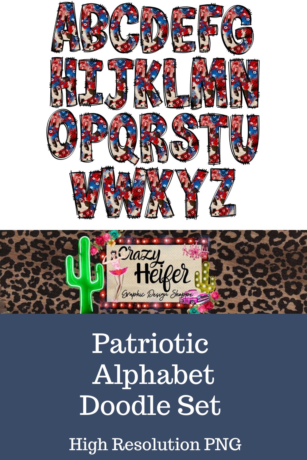 Patriotic Alphabet Set | A to Z alphabet png | Alpha Set