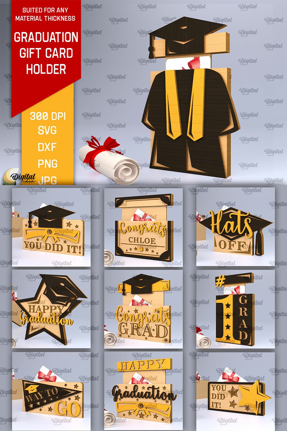 Graduation Gift Card Holders Laser Cut Bundle
