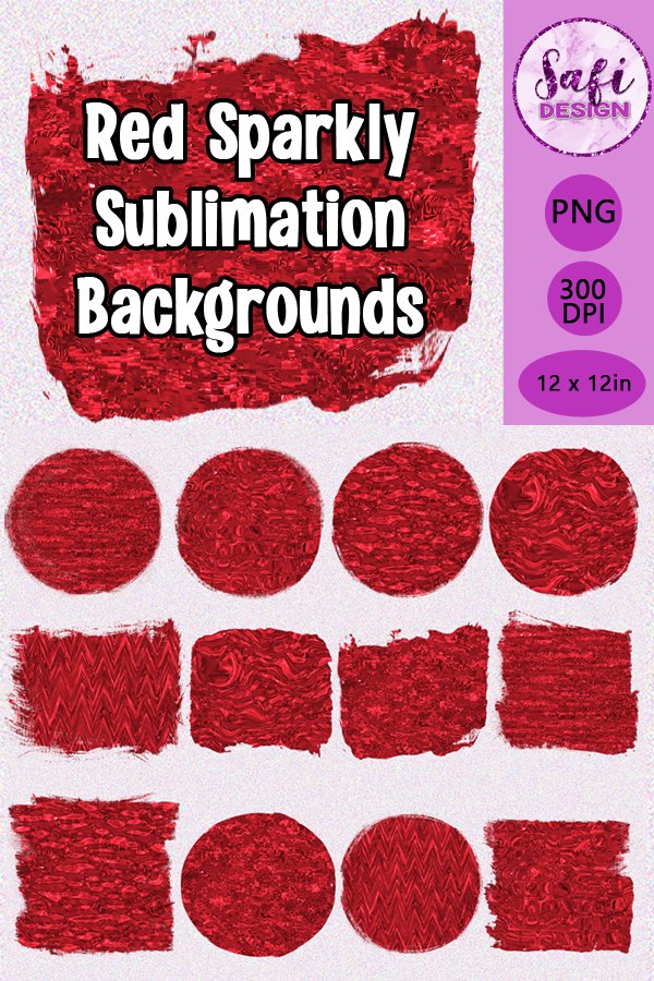 Sparkly Sublimation Backgrounds in Red