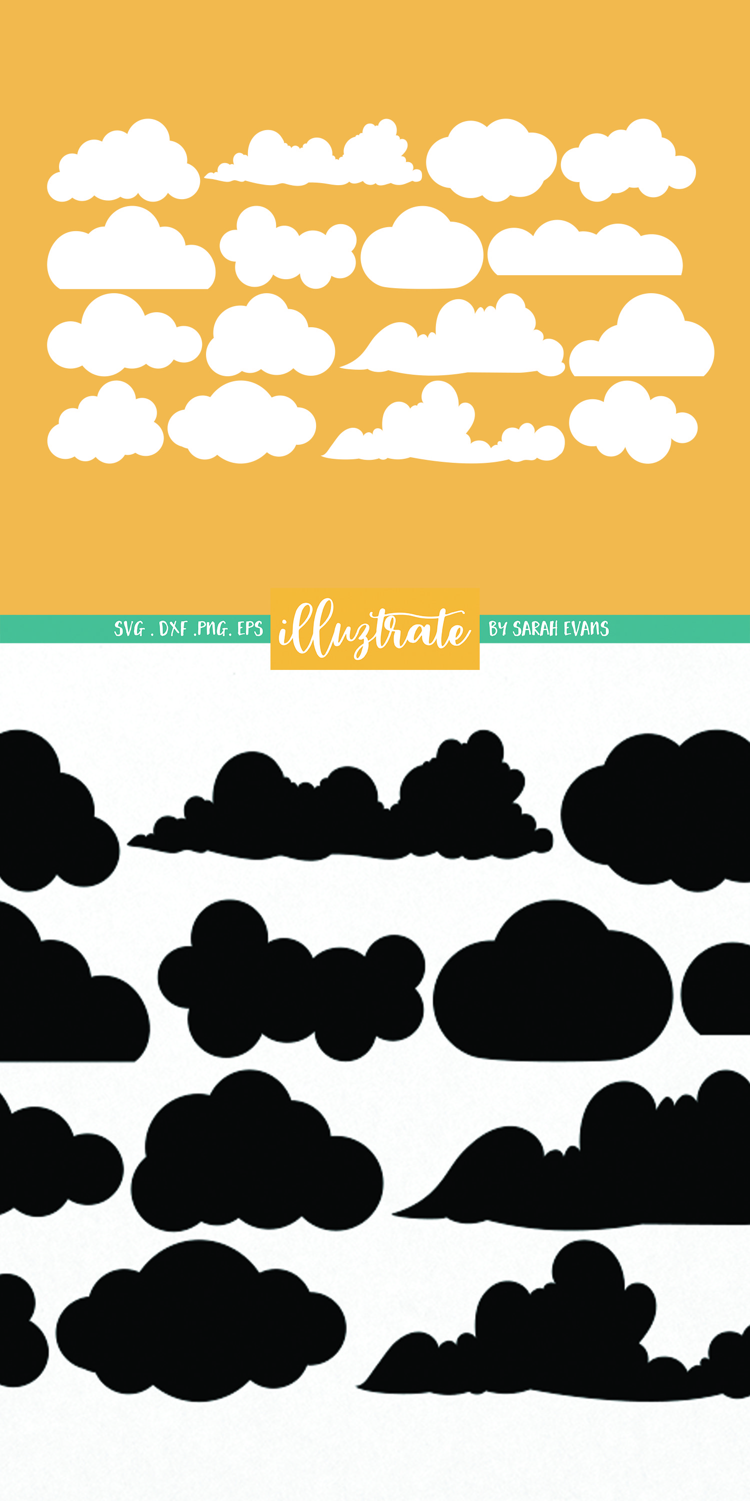 Cute Clouds SVG Cut Files | Kids Decor SVG Cutting File